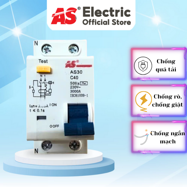 Thiết bị chống dòng rò RCBO-AS30 sản phẩm của Thiết Bị Điện AS